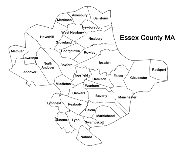 Essex County Massachusetts Map Essex Map Hi Res Stock Photography And